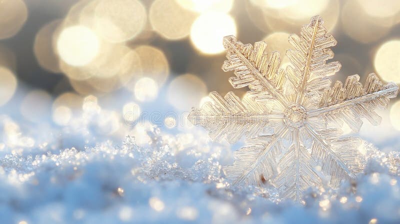 Extreme Close-up of a Single Snowflake Stock Image - Image of unique ...
