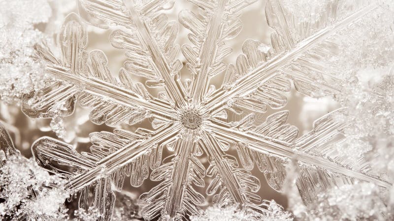 Extreme Close-up of a Single Snowflake Stock Photo - Image of structure ...