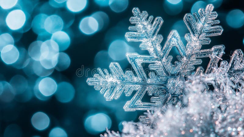Extreme Close-up of a Single Snowflake Stock Photo - Image of shiny ...