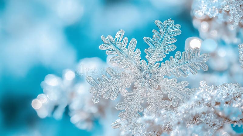 Extreme Close-up of a Single Snowflake Stock Image - Image of ...