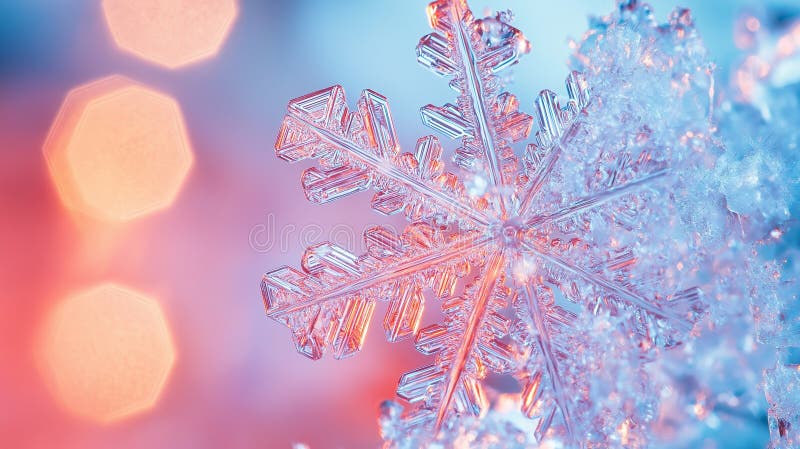 Extreme Close-up of a Single Snowflake Stock Image - Image of shiny ...