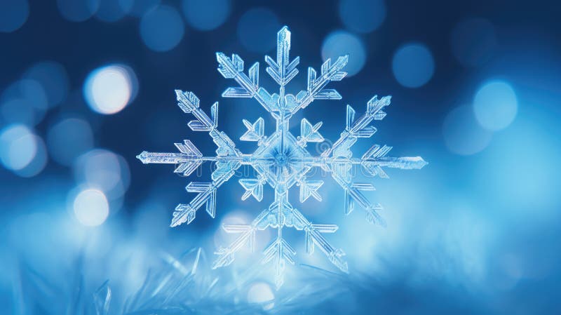 Extreme Close Up of Snowflake, Ai Stock Illustration - Illustration of ...