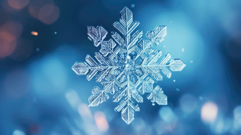 Extreme Close Up of Snowflake, Ai Stock Illustration - Illustration of ...