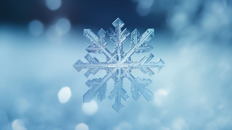 Extreme Close-Up of Snowflake Structure on Natural Wallpaper Background ...