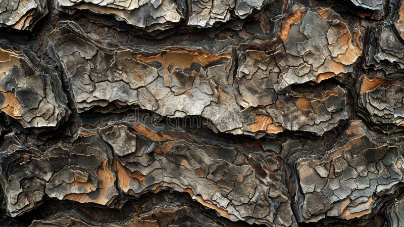 An Extreme Close-up of Tree Bark with Deep Grooves and Rich Texture ...