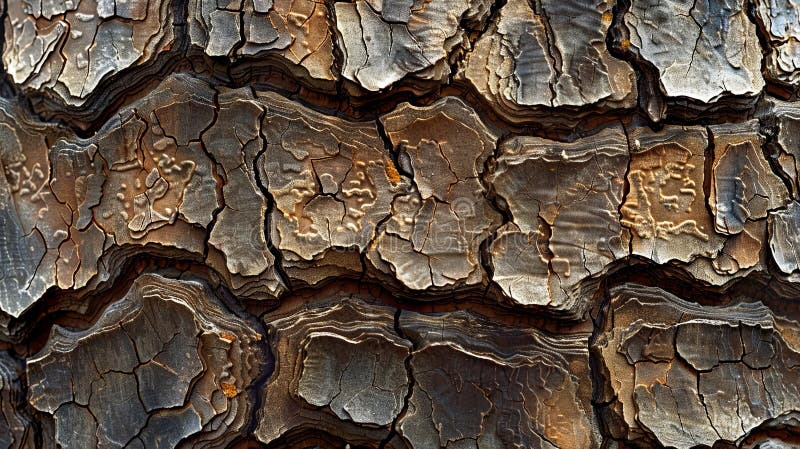 An Extreme Close-up of Tree Bark with Deep Grooves and Rich Texture ...