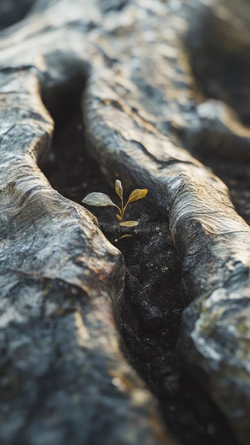 An Extreme Close-up of a Trees Gnarled Root, Its Rugged Surface Tightly ...