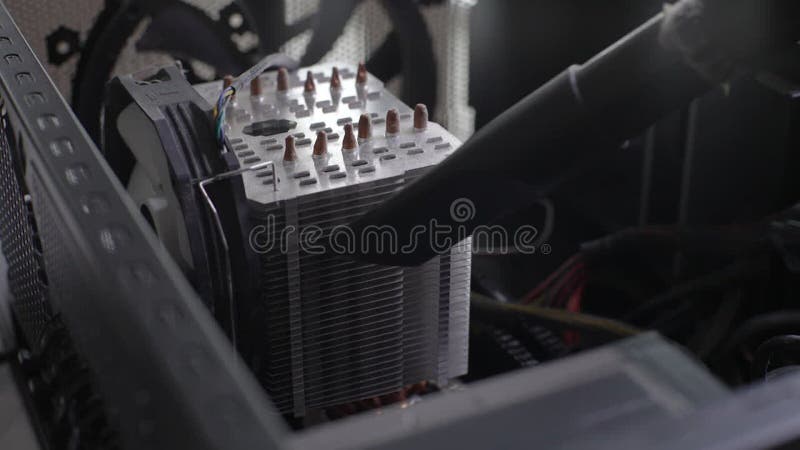 Extreme Close-up of Unrecognizable Computer Master Male Removing Dust ...