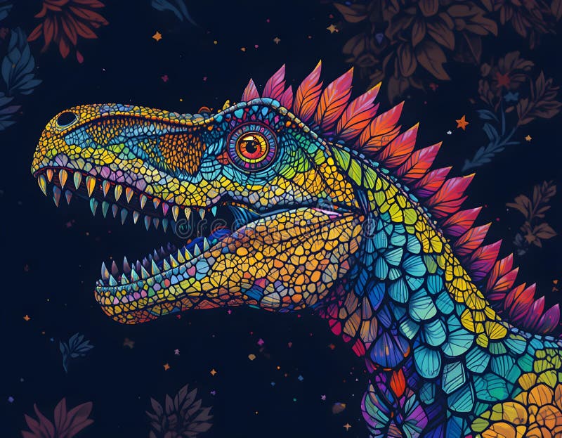 An Extreme Close-up View of Dinosaurs Stock Illustration - Illustration ...