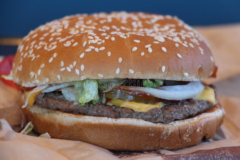 Extreme Close Up of a Whopper. Stock Photo - Image of whopper, american ...