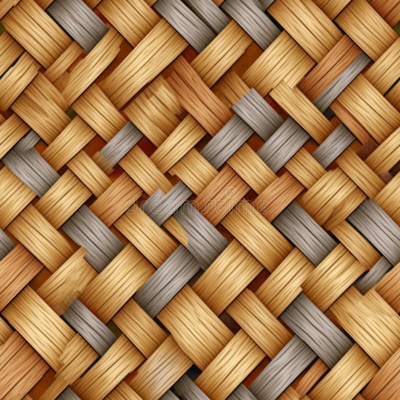 Extreme Close-up of a Woven Basket Weave Pattern Repeating Design ...