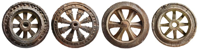 Ancient Stone Wheel Isolated on White Background - Generative Ai Stock ...
