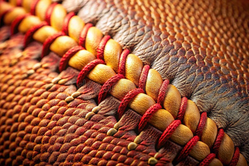 Extreme CloseUp Baseball Texture a Detailed Macro View of Stitching ...