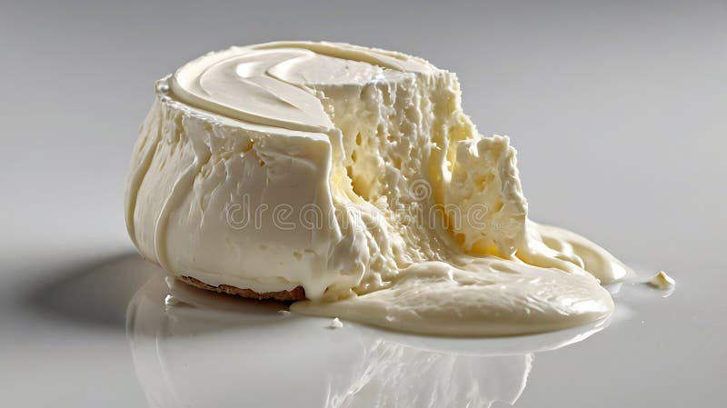 Closeup of a Dollop of Rich Cream Spilling Onto a Smooth Surface Stock ...