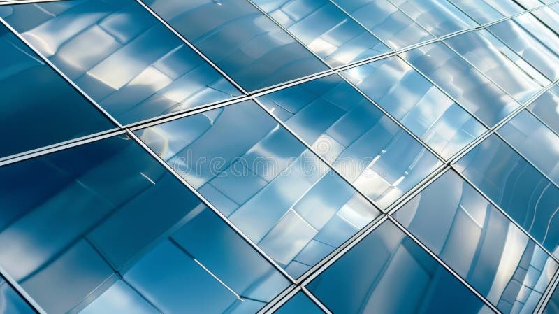 An Extreme Closeup of a Series of Solar Panels Revealing the Subtle ...