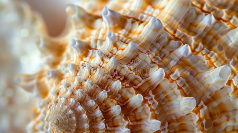 An Extreme Closeup of a Smooth Coneshaped Seashell with Intricate ...