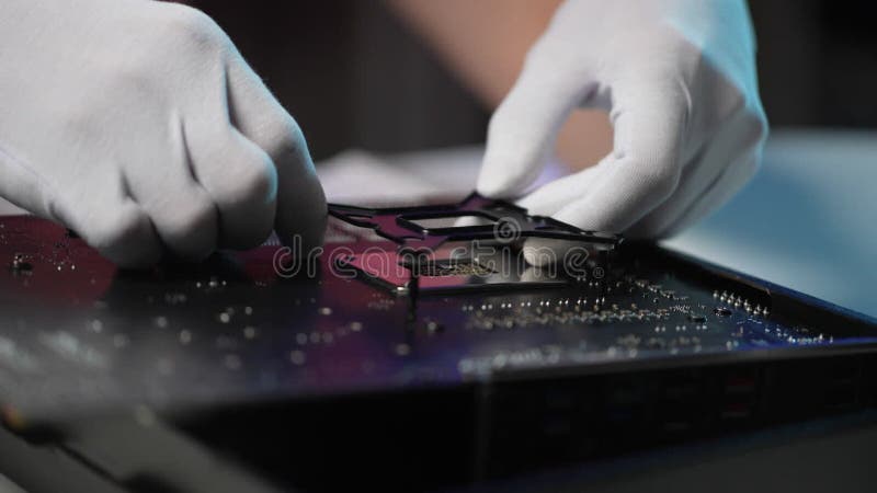Extreme Closeup of Unrecognizable Professional Computer Master in ...