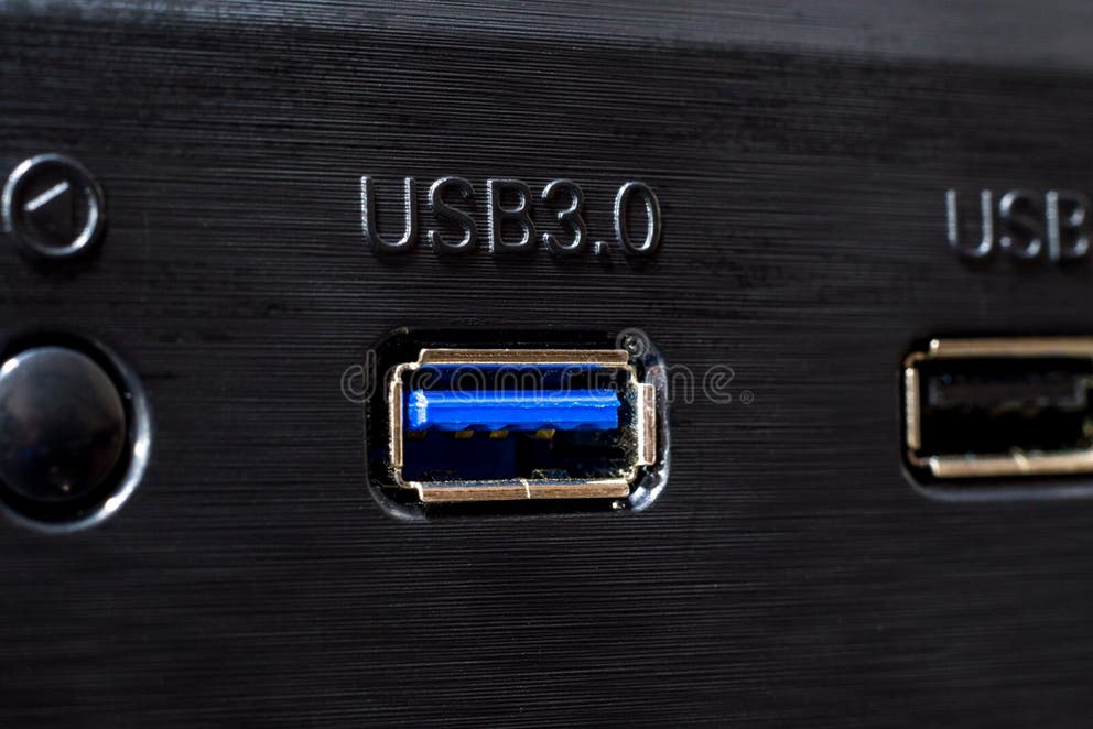 Extreme Closeup of USB 3.0 Port Stock Photo - Image of closeup, power ...