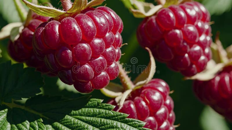 Fresh Ripe Raspberries Macro Shot with Natural Texture Detail Stock ...