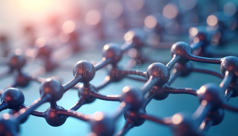 Extreme Closeup View of Graphene Nanomaterial. Atomic Structures ...