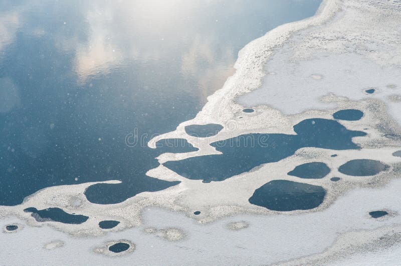 Extreme Cold Weather, Frozen Lake Stock Image - Image of abstract ...
