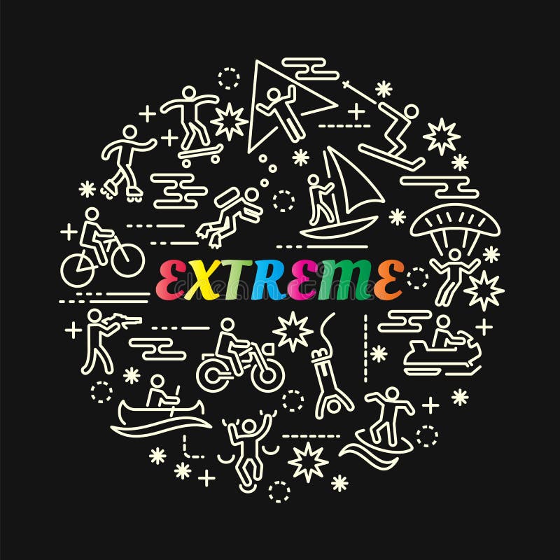 Extreme icons stock vector. Illustration of board, skiing - 39595983