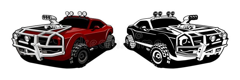 Extreme Custom Car Illustration Design Art Stock Illustration ...