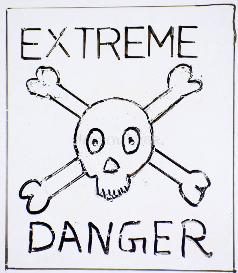 Extreme Danger Caution Symbol Drawn on a White Board Stock Image ...