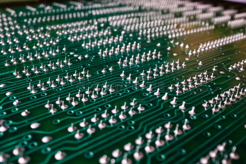 Extreme Detailed View of Printed Circuit Board and Components Stock ...