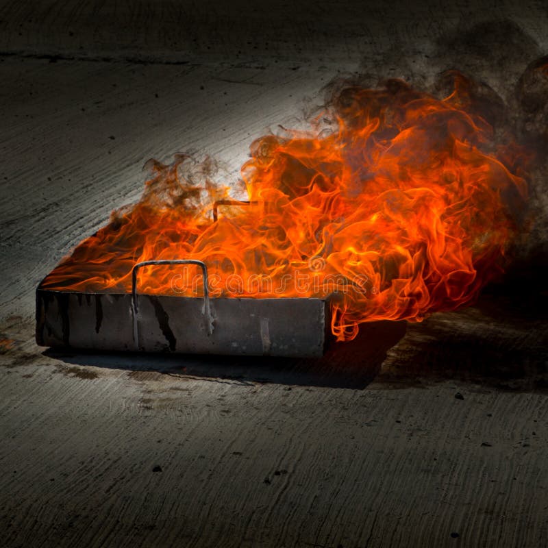 Extreme Flame Fire Smoke in Box Stock Image - Image of burnt, light ...