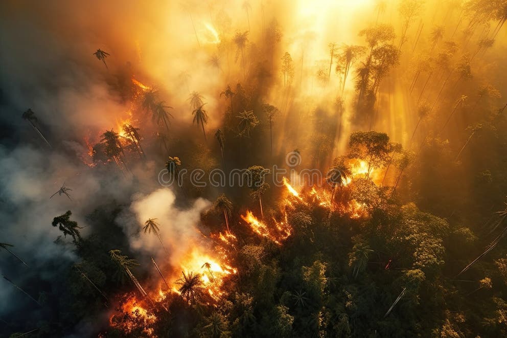Extreme Forest Fire. Generated Image. Hyperrealistic. the Effects of ...
