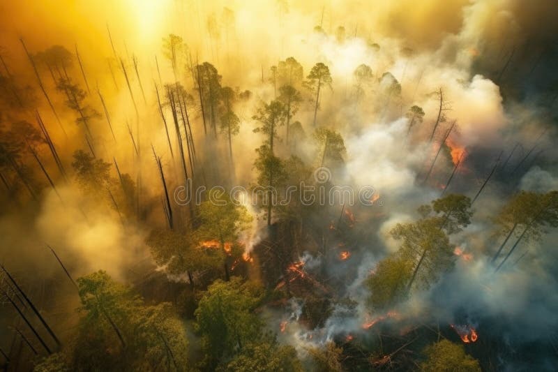Extreme Forest Fire. Generated Image. Hyperrealistic. the Effects of ...