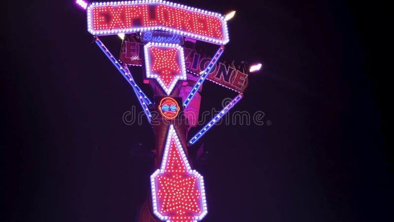 Extreme Funfair Carousel in Motion NIGHTLIFE Stock Video - Video of ...