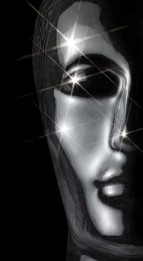 Extreme glossy glass head stock photo. Image of concentration - 34557272