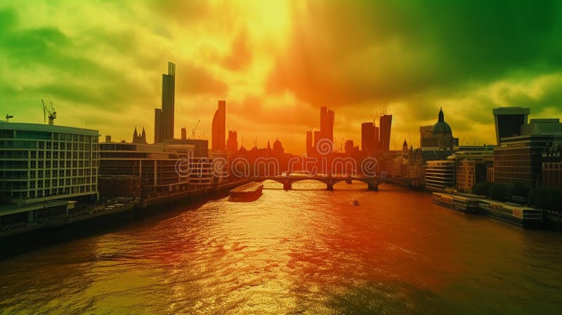 Extreme Heat in London Generative AI Stock Illustration - Illustration ...