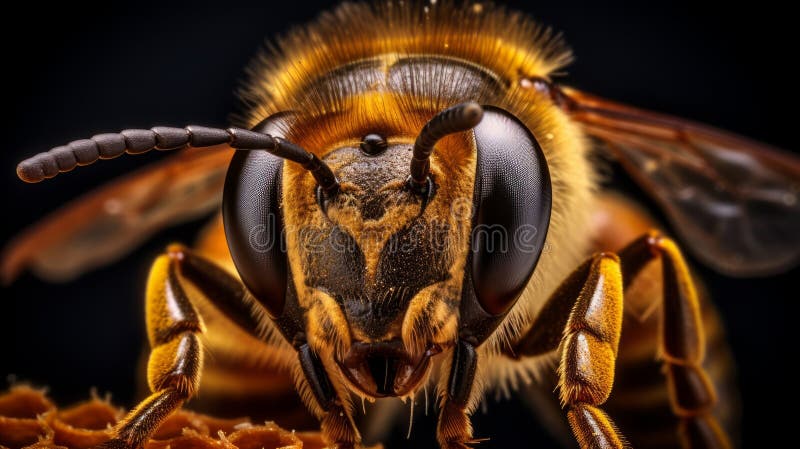 Extreme Hyperzoom Capturing the Detail of a Bee Stock Illustration ...