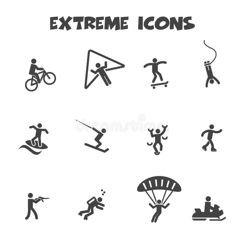 Extreme icons stock vector. Illustration of board, skiing - 39595983