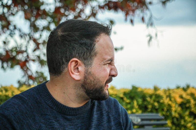 Extreme Lemon Bite Causes Visible Disgust Stock Image - Image of ...