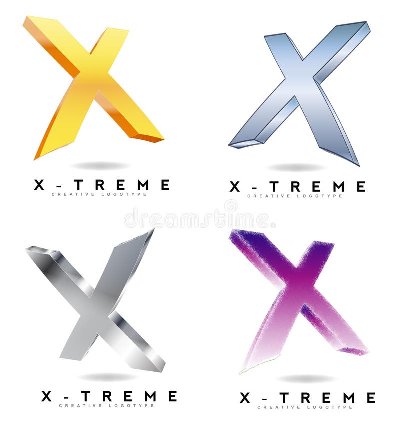 Xtreme or Letter X Company Logo Set Stock Illustration - Illustration ...