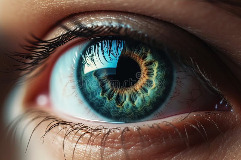 Extreme Macro Close Up on a Human Eye. Generative Ai Stock Illustration ...