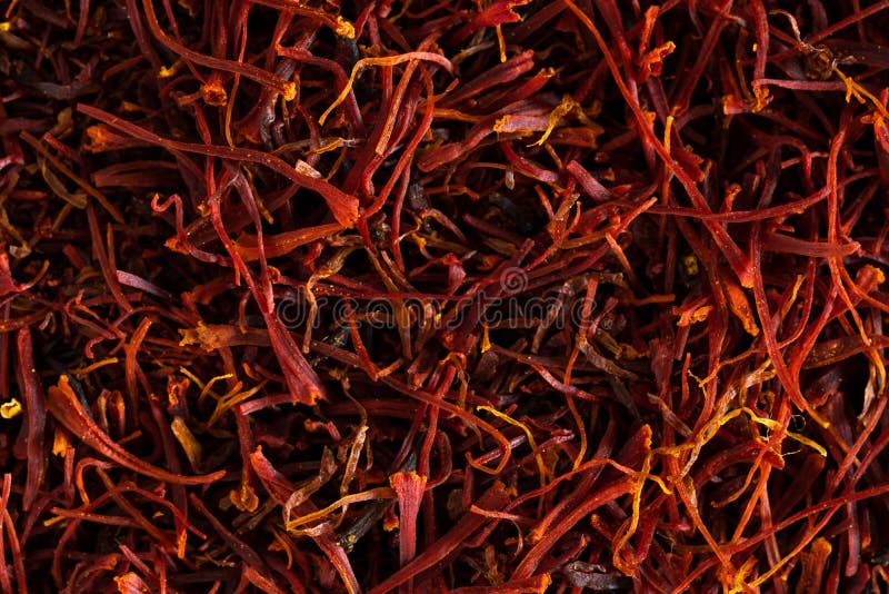 Fully Covered Image with Saffron Stock Photo - Image of macro, pepper ...