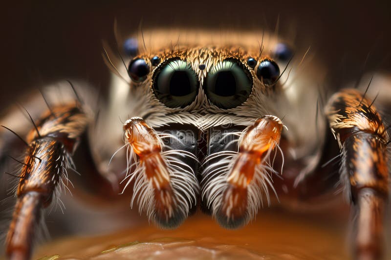 Extreme Macro Close-up of Spider Eyes and Mandibles - Generative AI ...