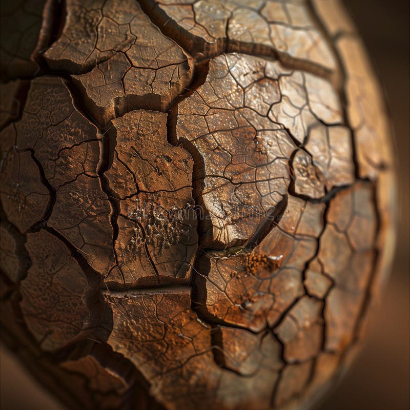 Extreme Macro of Cracked Brown Surface with Organic Texture Stock ...