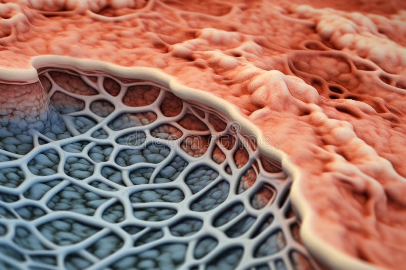 Extreme Macro Illustration of Skin Layers. Generative Ai. Stock Image ...