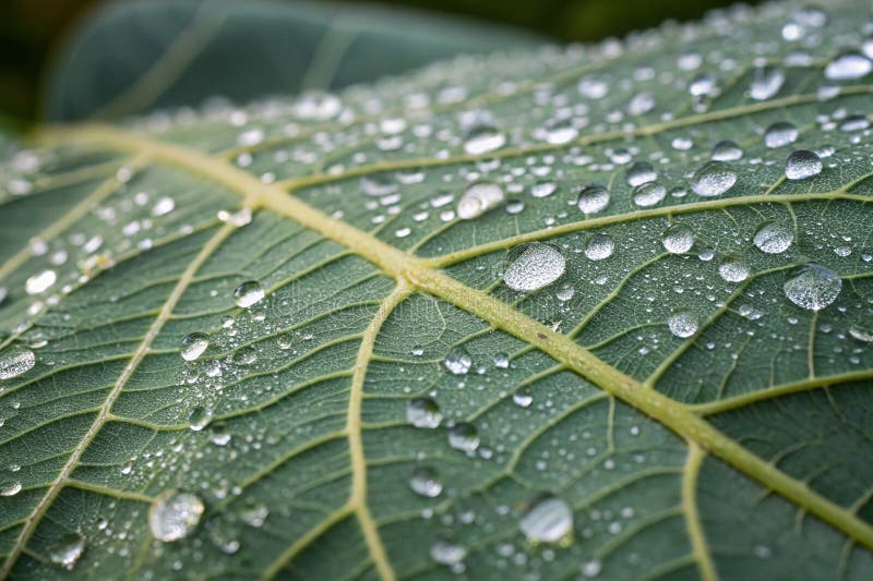 Extreme Macro of Leaf Surface Showing Fine Texture and Water Droplets ...