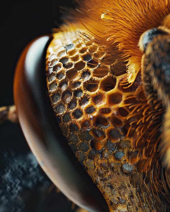 Extreme Macro Shot of Bee Compound Eye Texture Stock Illustration ...