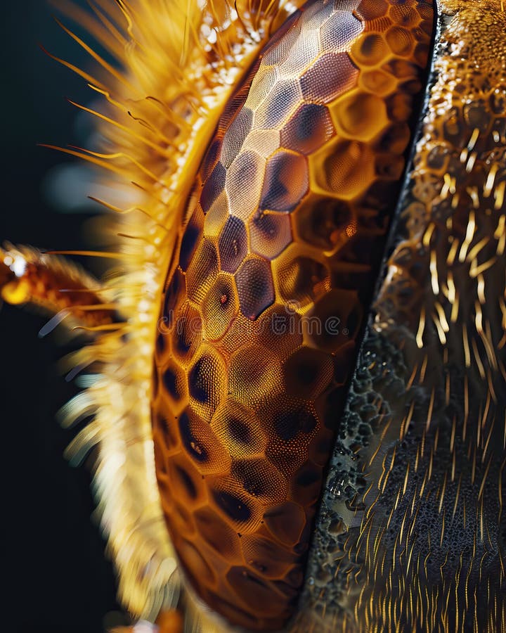 Extreme Macro Shot of Bee Compound Eye Texture Stock Illustration ...