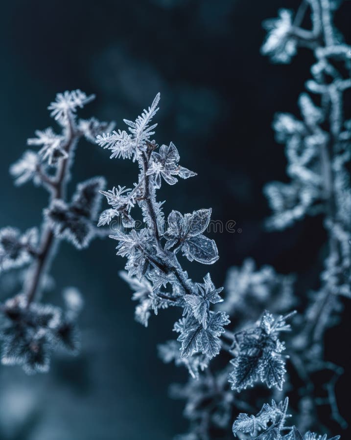 Extreme Macro Shot of Crystalline Structures of Frost Texture Stock ...