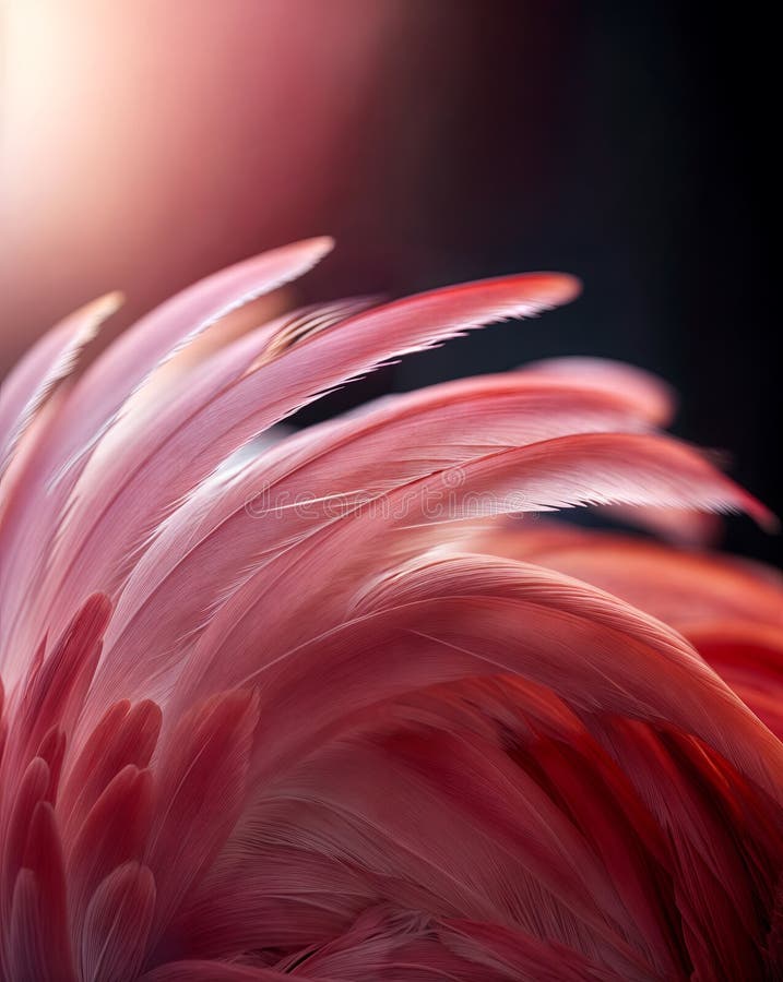 Extreme Macro Shot of Flamingo Wing Texture Stock Illustration ...