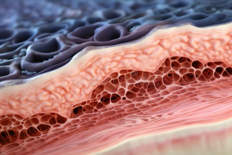 Extreme Macro of Skin Layers. Epidermis, Dermis, Fat Layer. Generative ...